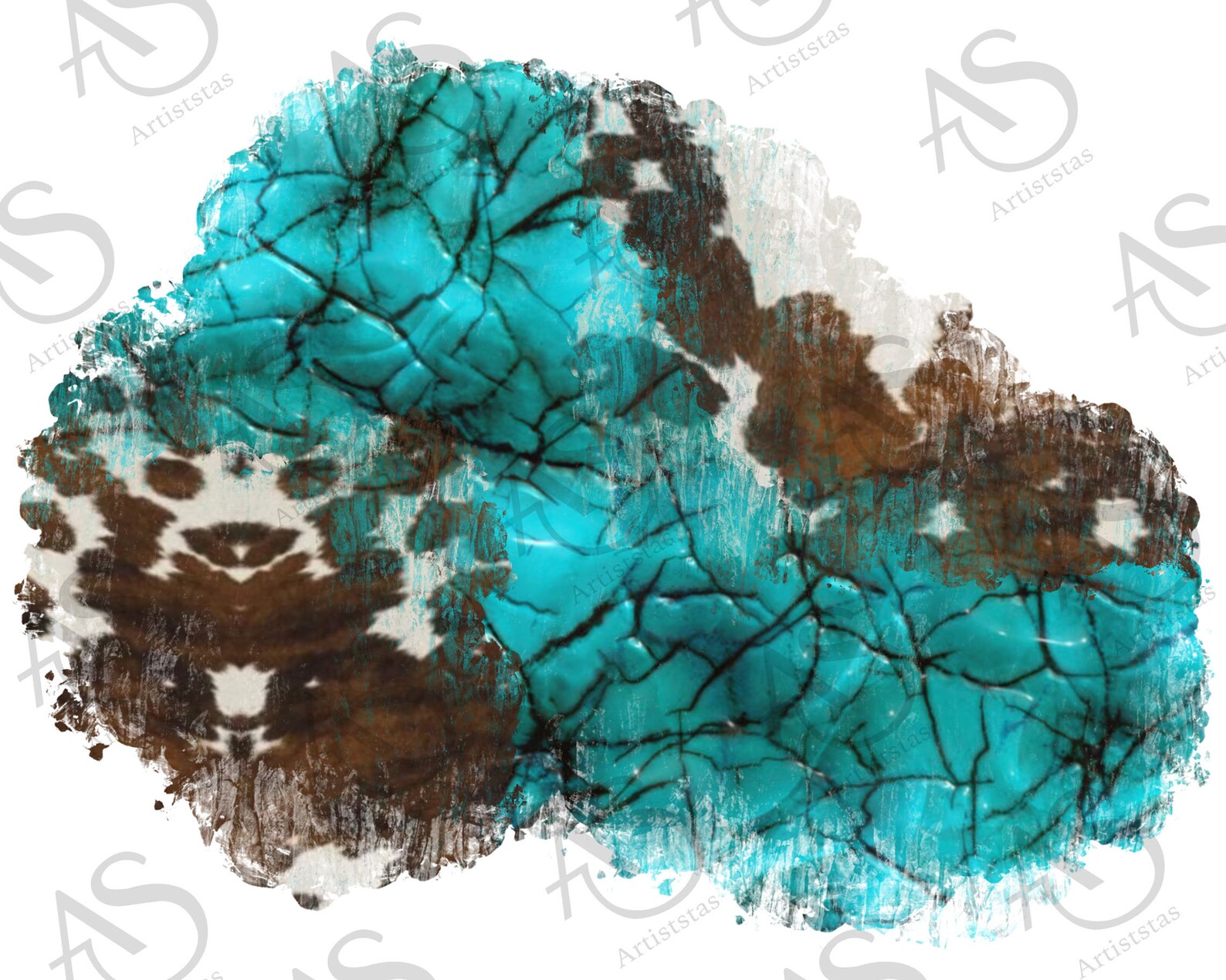 Turquoise Cowhide Patch Png Sublimation Designturquoise - Etsy