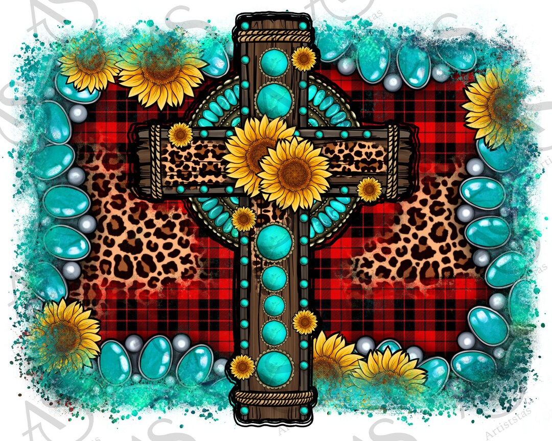 Gemstone Cross Buffalo Background Png, Cross Background Png, Leopard ...