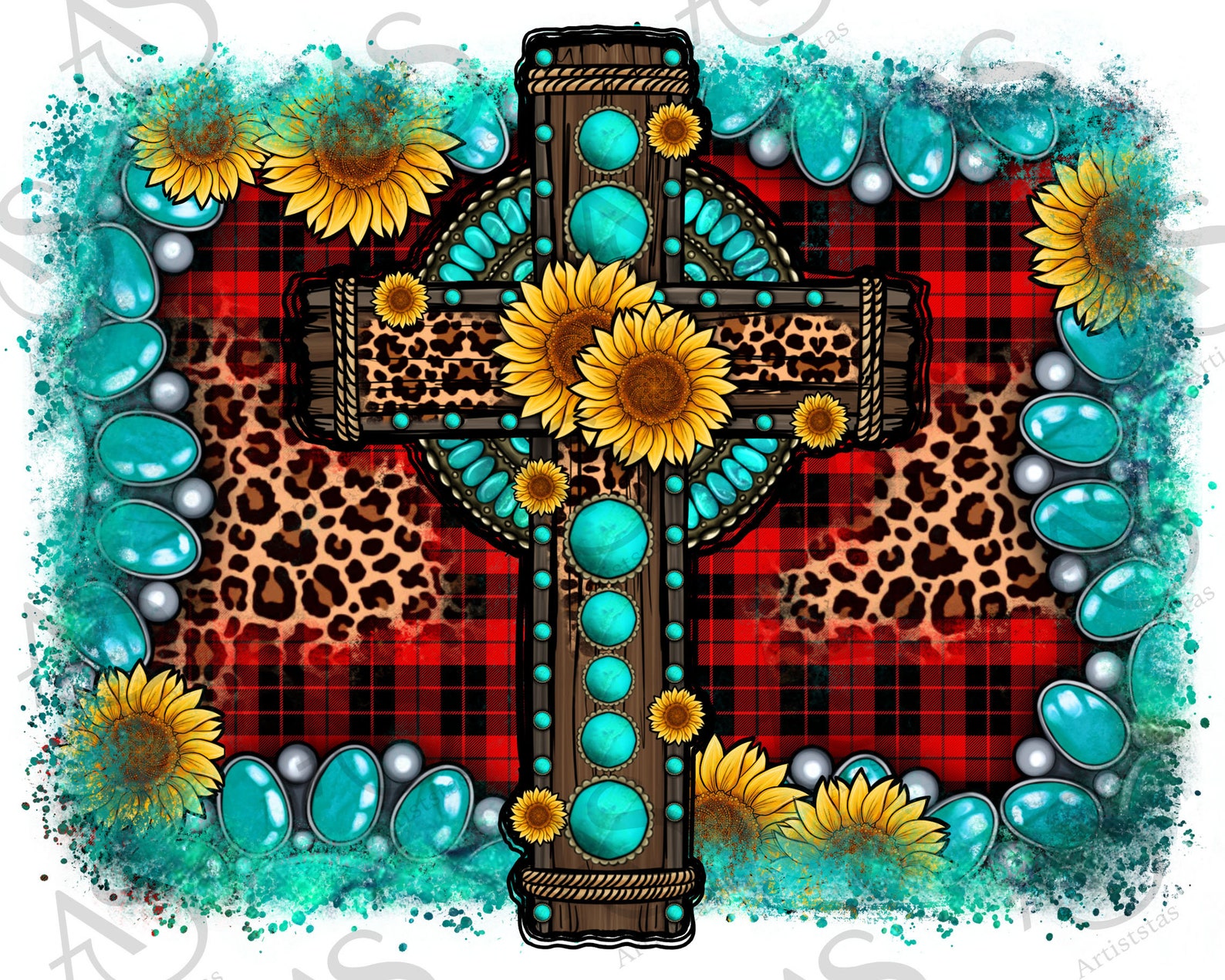 Gemstone Cross Buffalo Background Png Cross Background Png | Etsy