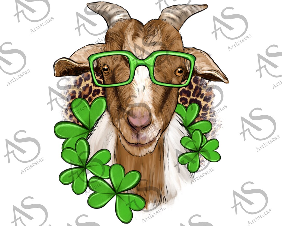 St Patricks Day Goat With Glasses and Western Background Png, St ...