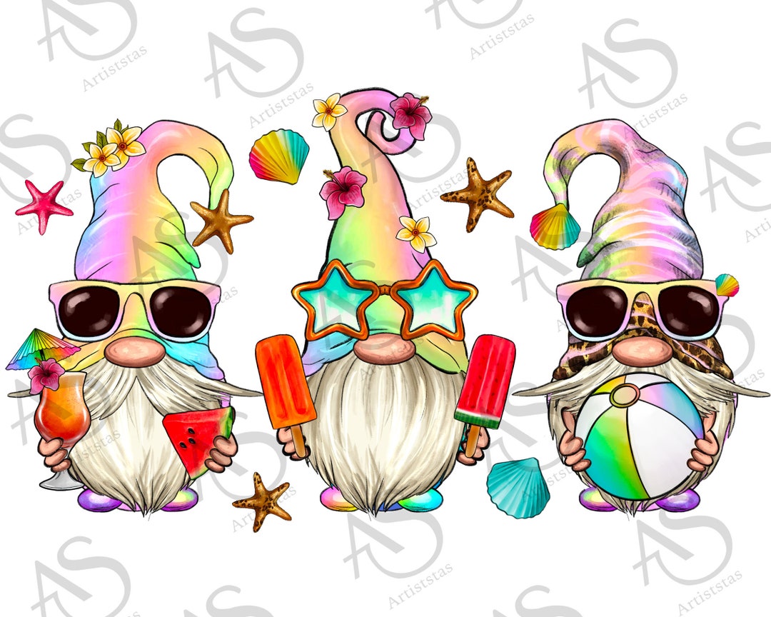 Summer Gnomes Png Sublimation Design, Hand Drawn Gnomes Png,summer ...