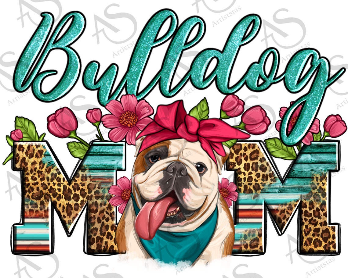British Bulldog Mom Png British Bulldog Png Glitter Png - Etsy