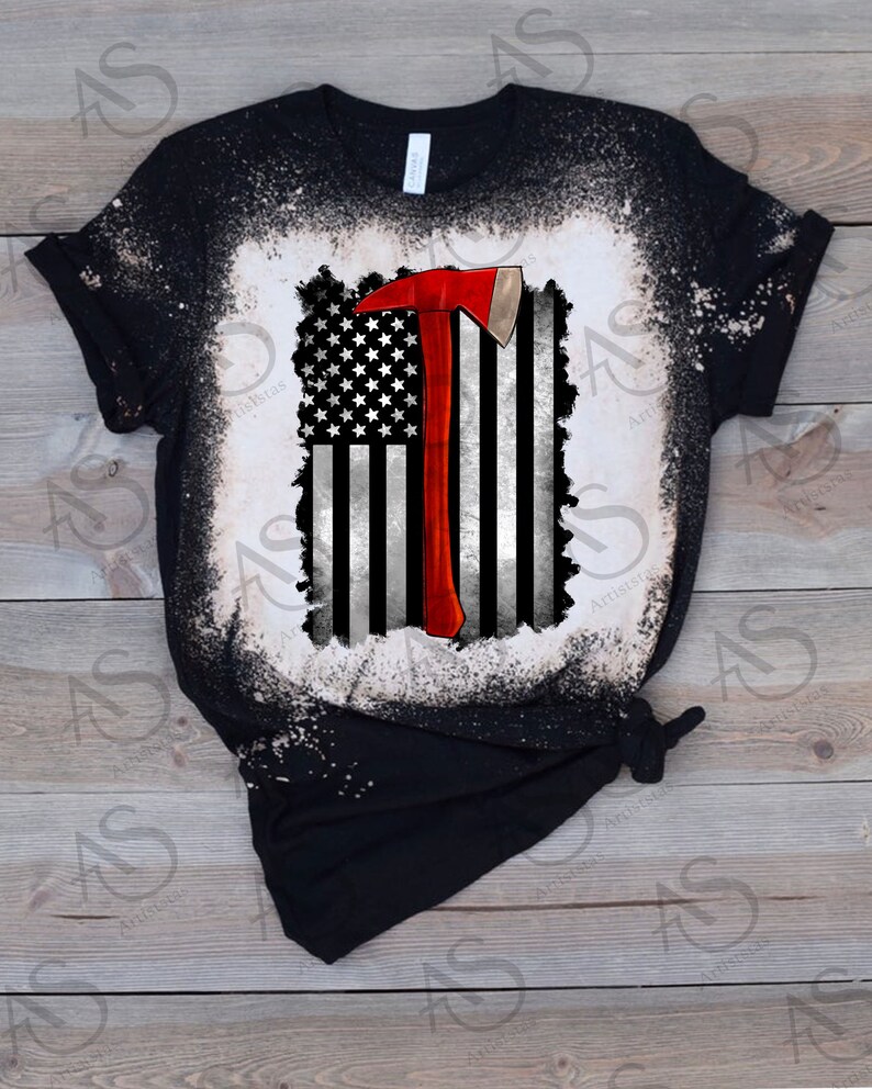 Thin Red Line Firefighter Axe American Flag Png Thin Red Line - Etsy