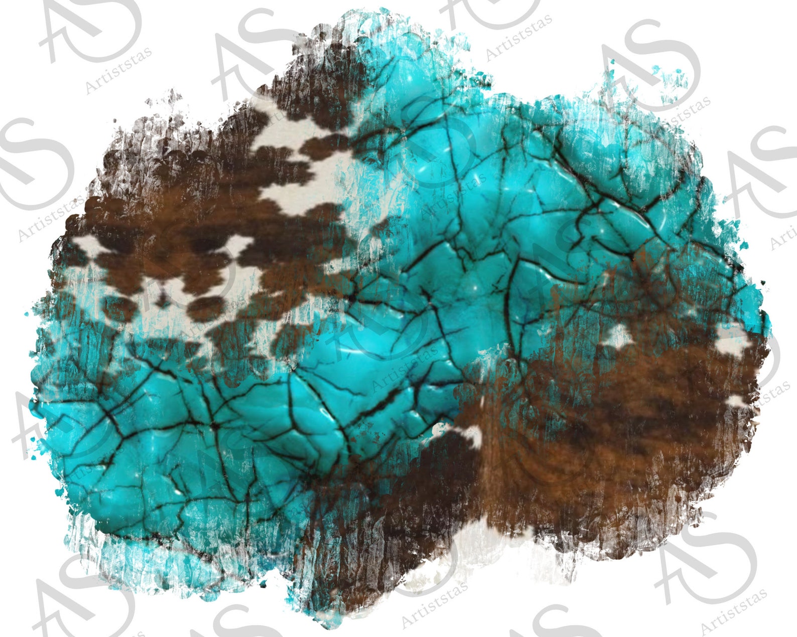 Turquoise Cowhide Patch Png Sublimation Designturquoise - Etsy