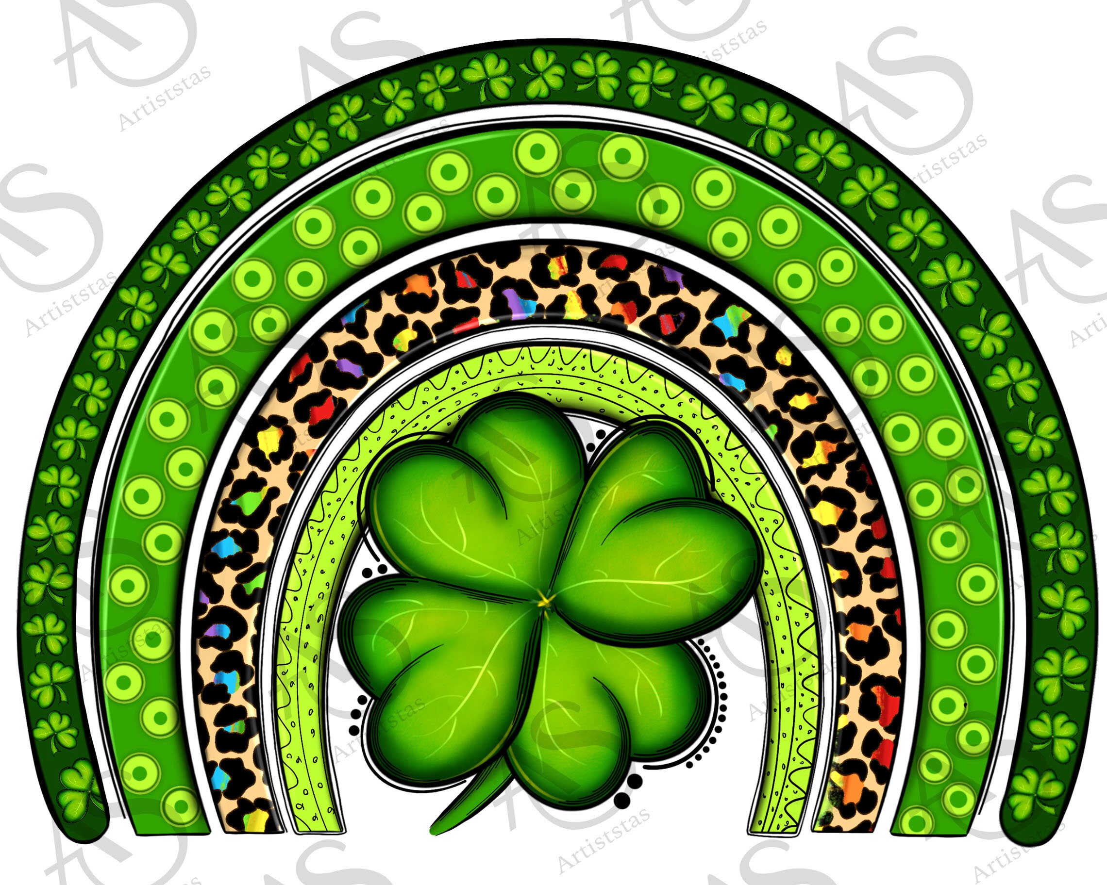Shamrock And Rainbow Background
