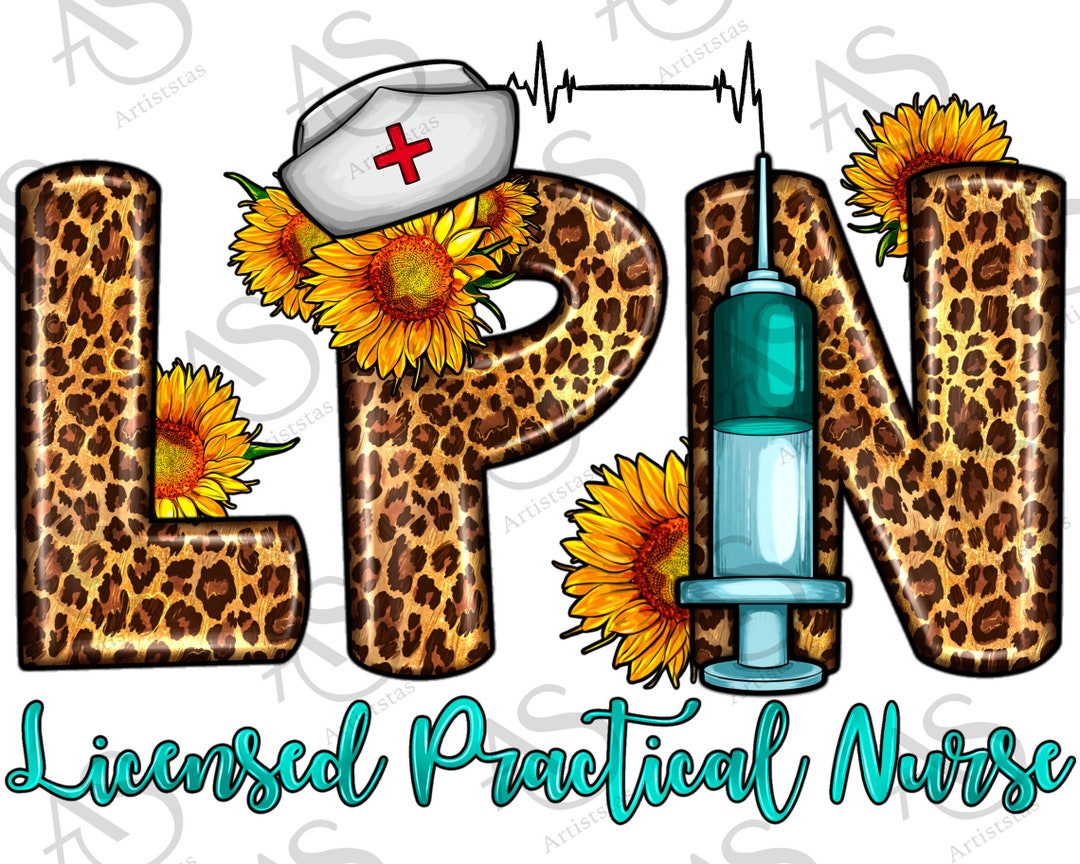 LPN Licensed Practical Nurse With Sunflowers Png, Leopard Nurse Png ...