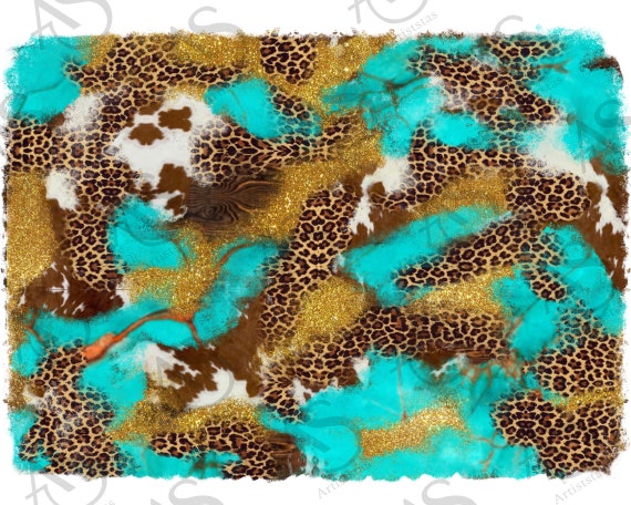 Western Turquoise Background Png Sublimation Designwestern | Etsy