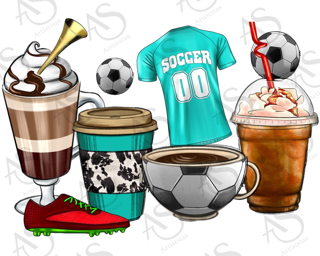 Soccer Coffee Cups Png Sublimation Design, Coffee Cups Png, Soccer Png ...
