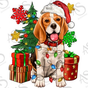 Christmas Beagle Png Sublimation Design Download, Christmas Dog Png ...