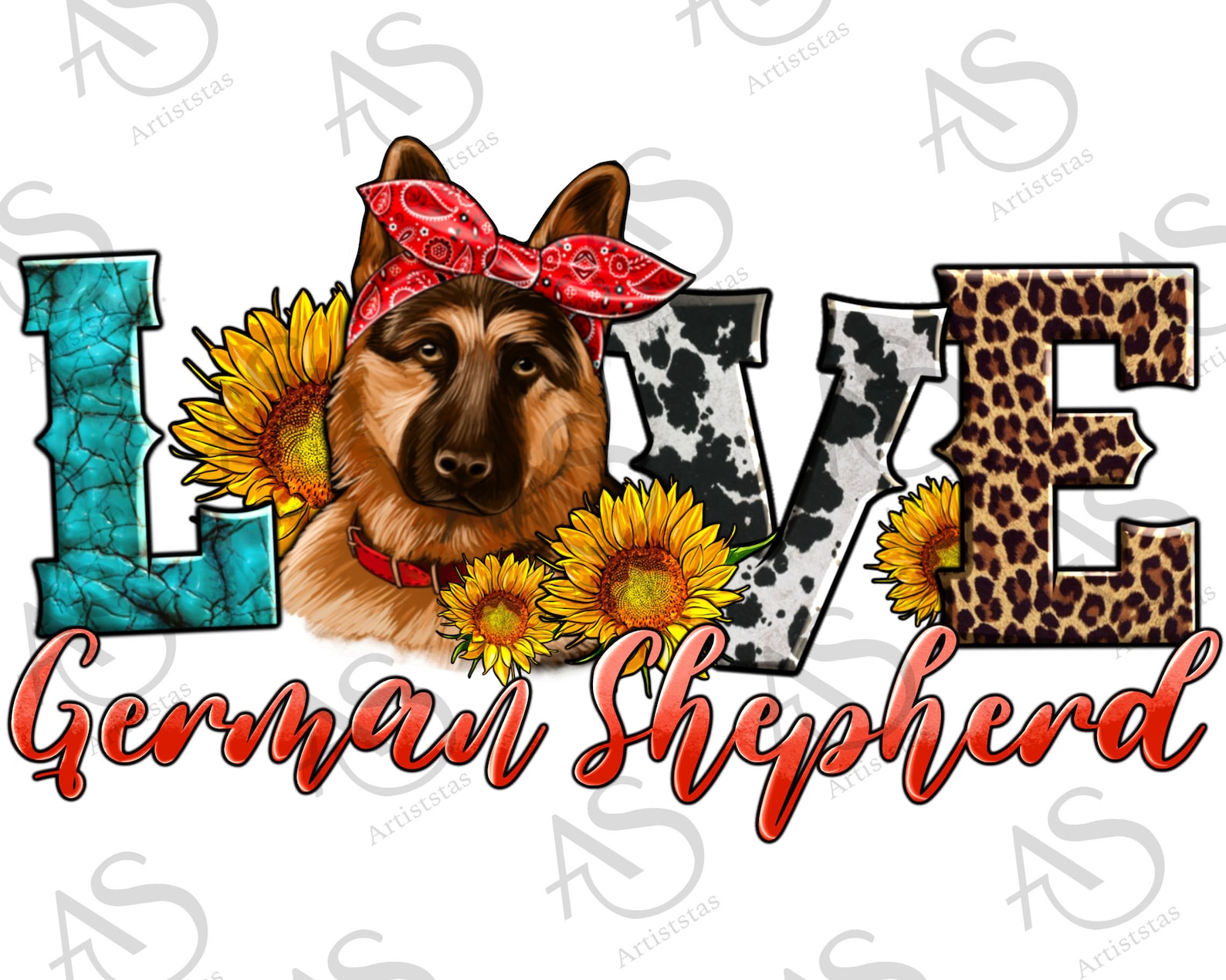 German Shepherd Love Png German Shepherd Png Sunflower Png - Etsy
