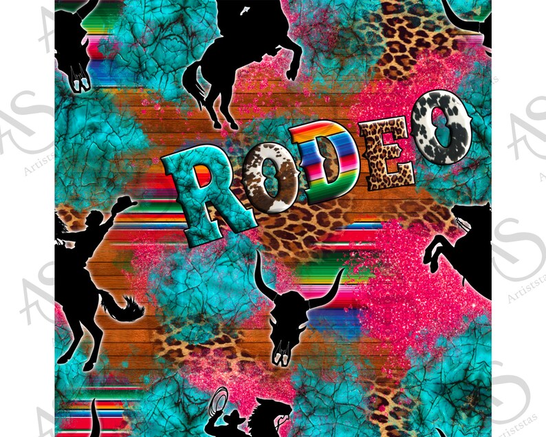 Western Rodeo Seamless Pattern Png Sublimation Design Rodeo - Etsy