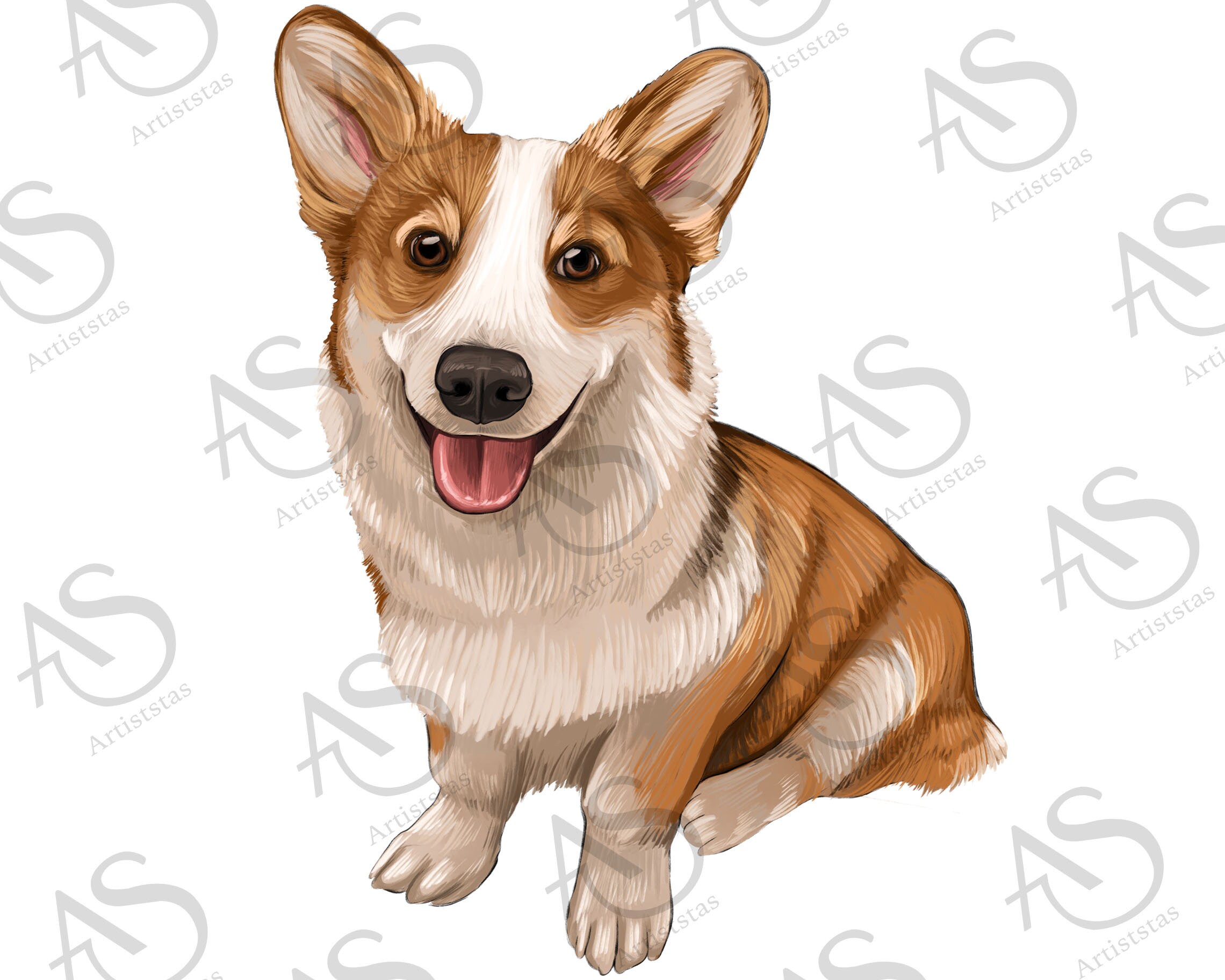 Corgi Png Sublimation Design Hand Drawn Corgi Png Dog | Etsy