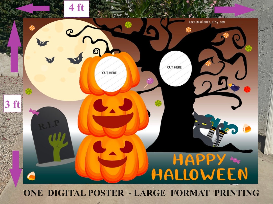 Halloween Photobooth Prop Face In The Hole Board Cutout One Etsy