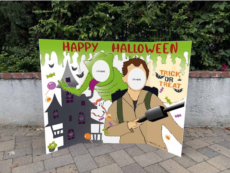 Halloween Face-in-hole Cutout Photobooth. TILED Digital File - Etsy