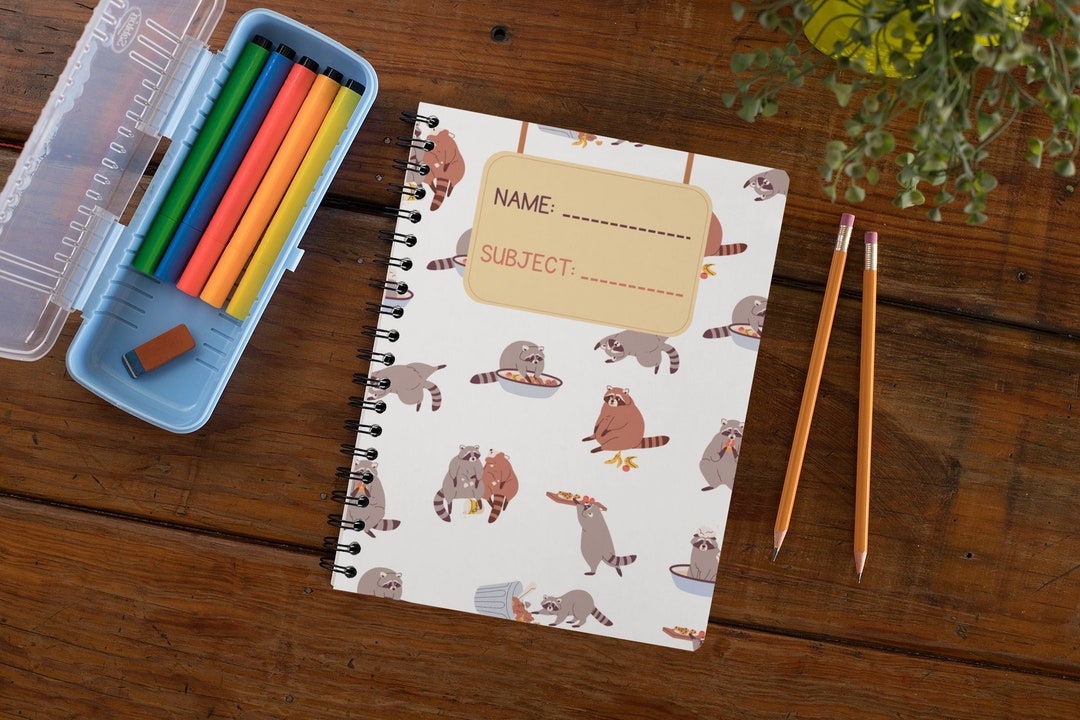 Raccoon Spiral Notebook | Cute | Fall | Lined Paper | Back to School ...