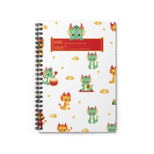 Dragon Spiral Notebook | Cute | Fantasy | Chinese | Lined Paper | Back ...