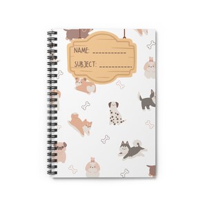 Dog Spiral Notebook | Cute | Bark | Bone | Lined Paper | Back to School ...