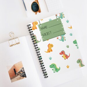 Dinosaur Spiral Notebook | Cute | Jurassic | Kawaii | Lined Paper ...
