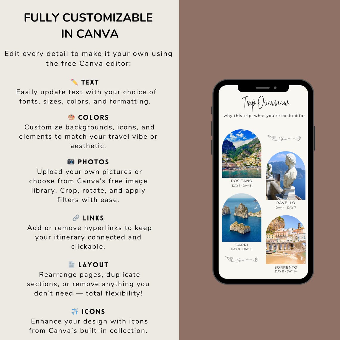 Ultimate Digital Travel Planner | Italy Travel Itinerary Template ...