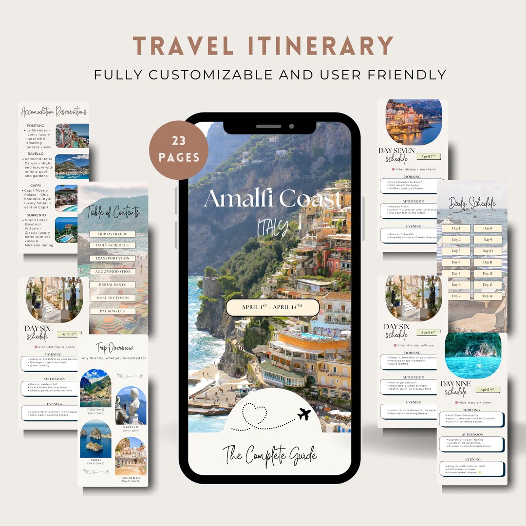 Ultimate Digital Travel Planner | Italy Travel Itinerary Template ...