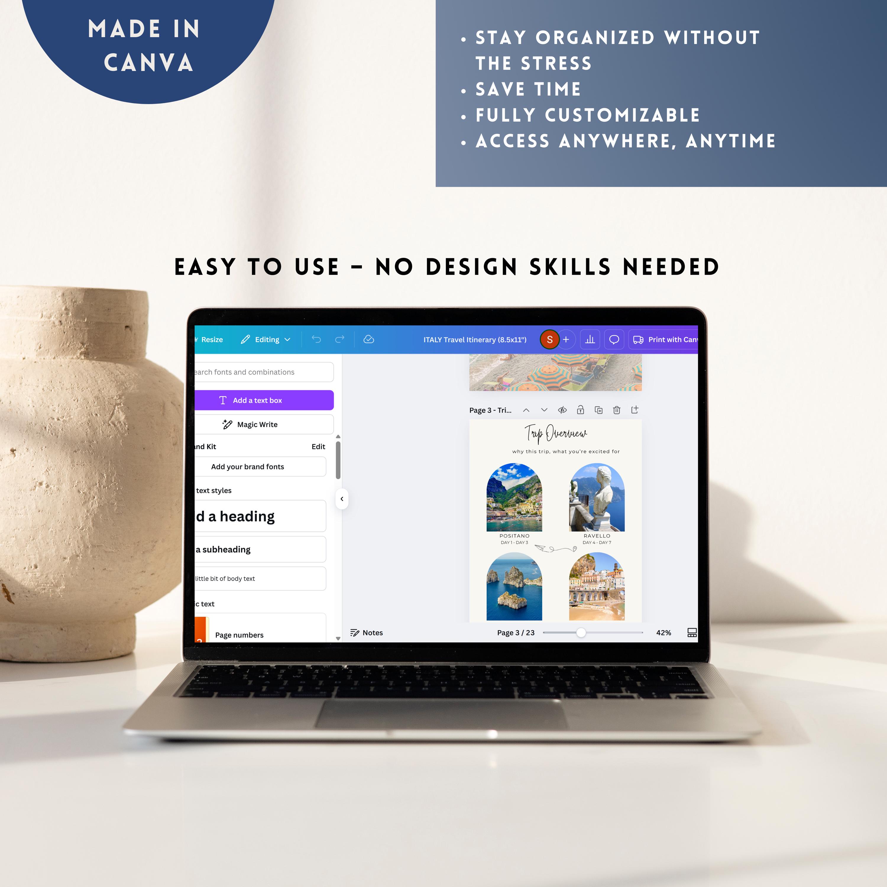 Ultimate Digital Travel Planner | Italy Travel Itinerary Template ...