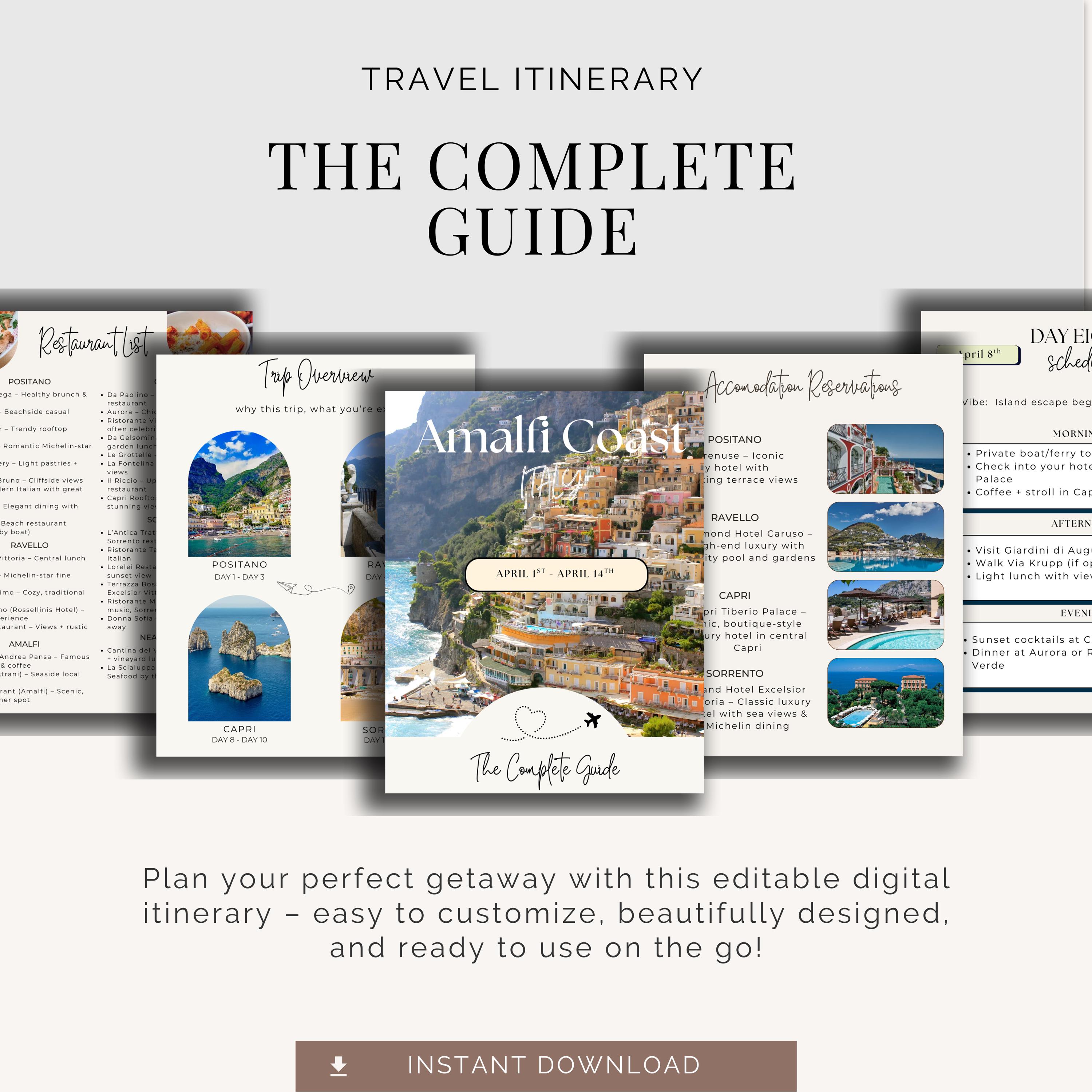 Ultimate Digital Travel Planner | Italy Travel Itinerary Template ...