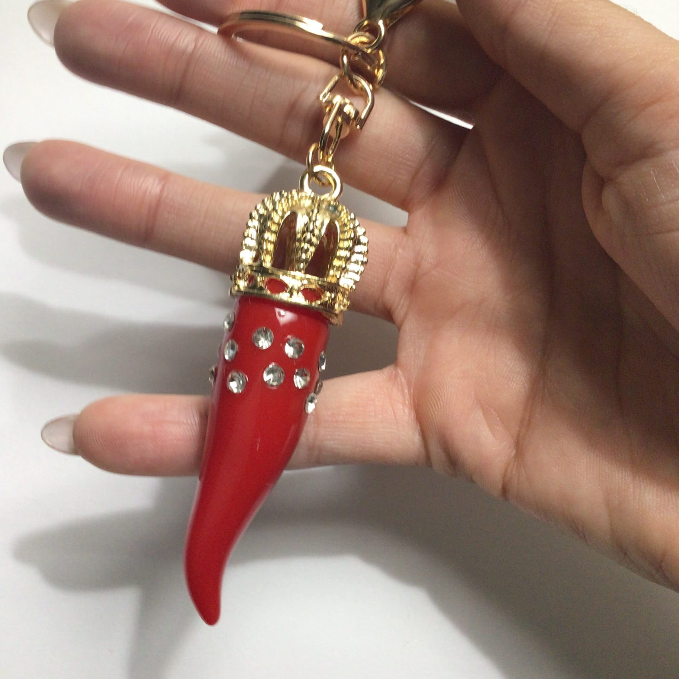 Gold Crown Corno Good Luck, Italian Pepper Keychain - Etsy