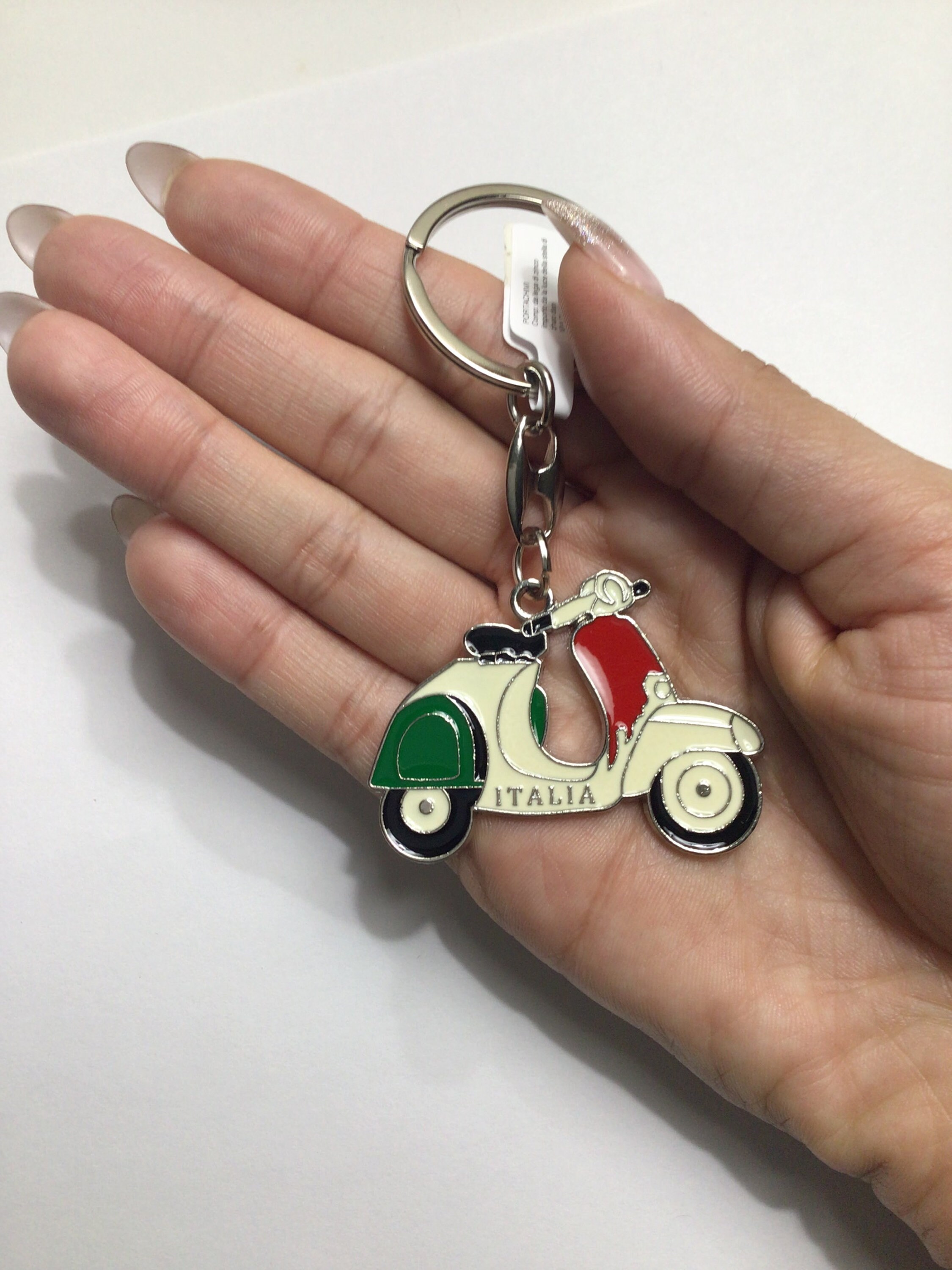 Italia Vespa Keychain, White, Silver - Etsy