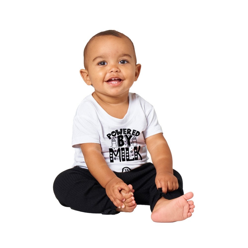 Powered by Milk Muscle Baby, Classic Baby Crewneck T-shirt - Etsy