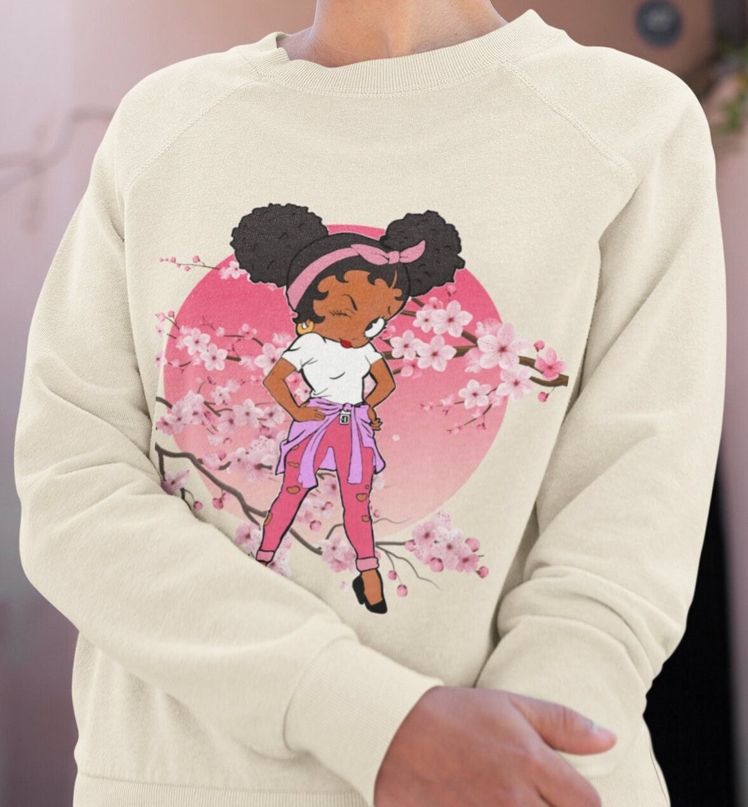 Betty Boop's Charm With Cherry Blossom Bliss Sweatshirt Gift for Her ...