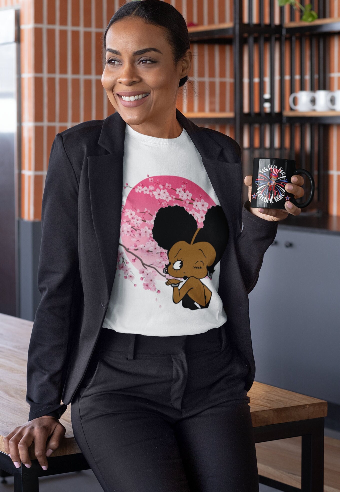 Spring Radiance: Betty Boop Among Cherry Blossoms T Shirt Gift for Her ...