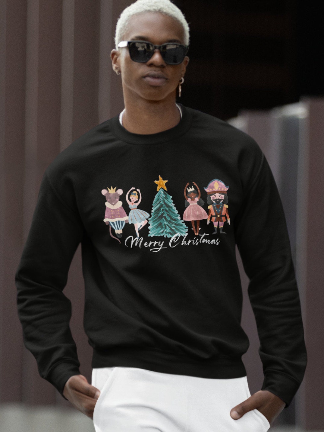 Nutcracker Sugar Plum Fairy and Cavalier Mistletoe T Sweatshirt ...
