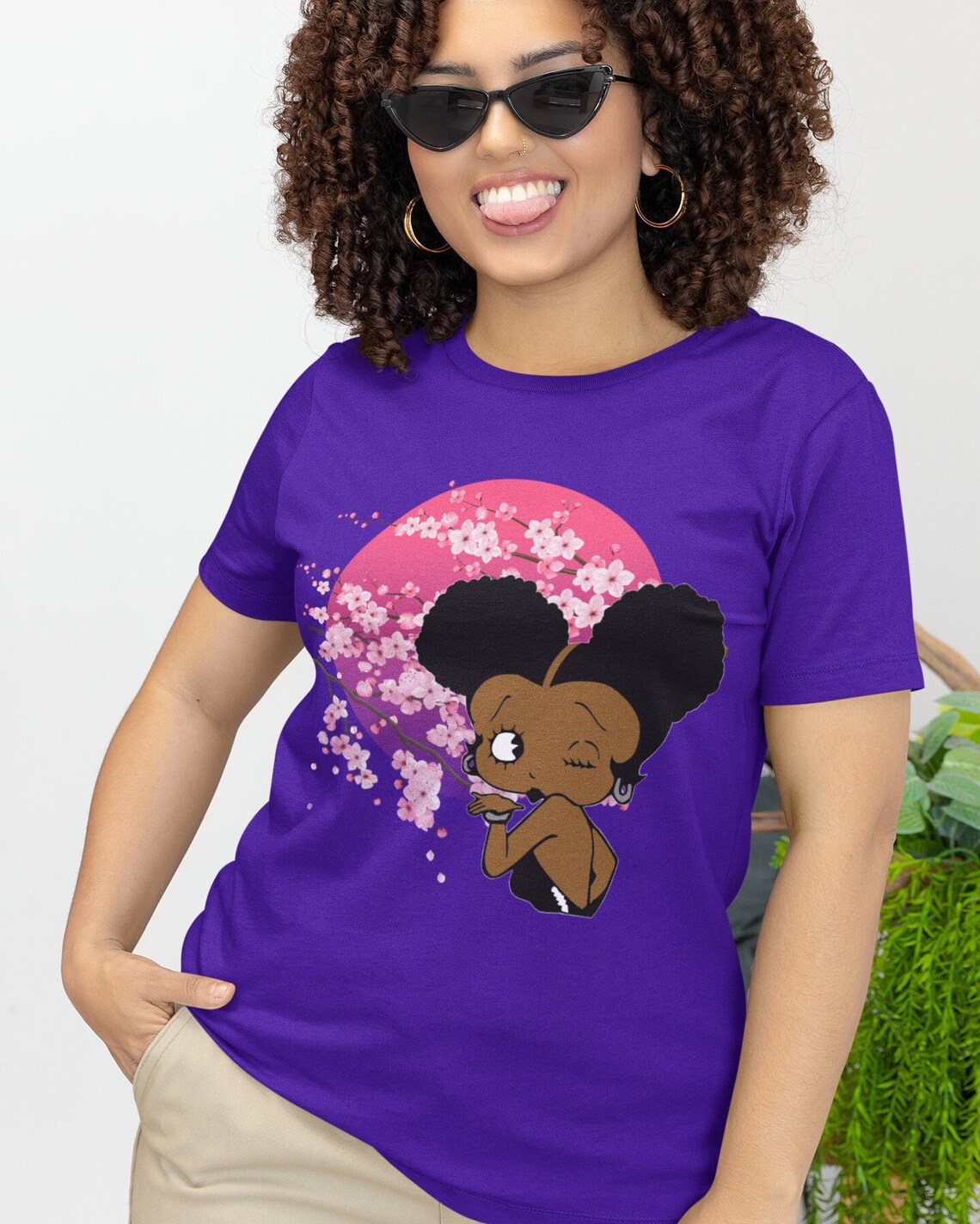 Spring Radiance: Betty Boop Among Cherry Blossoms T Shirt Gift for Her ...