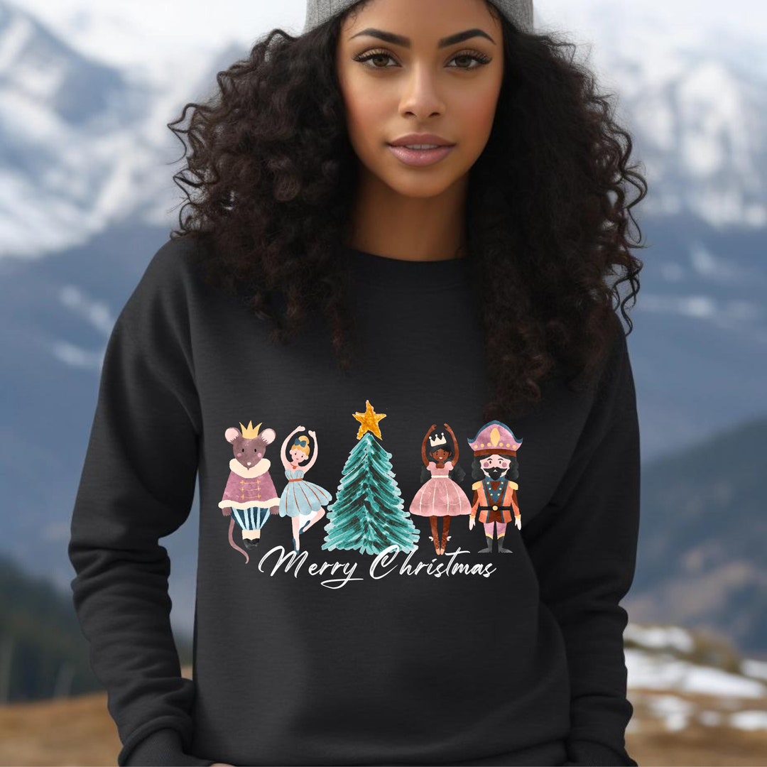 Nutcracker Sugar Plum Fairy and Cavalier Mistletoe T Sweatshirt ...