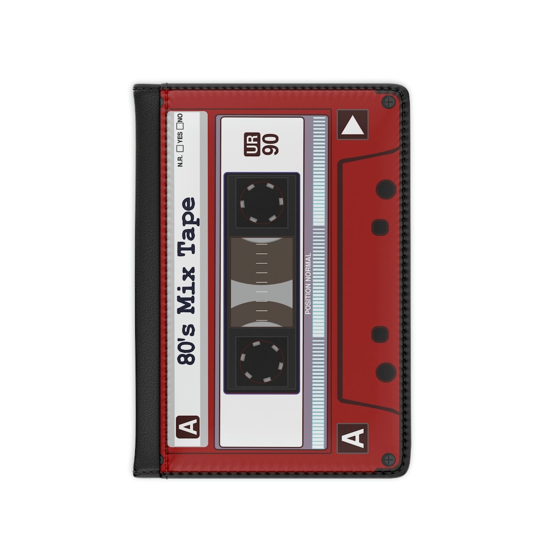 Red 80's Retro Metro Vintage Cassette Tape Deck Passport Cover,music ...