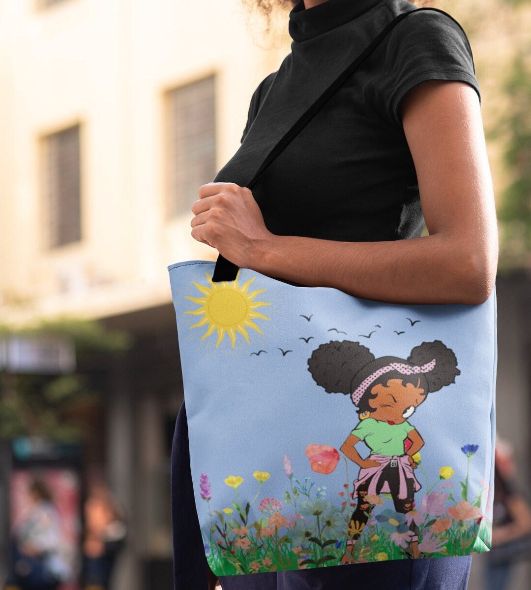 Betty Boop Spring Floral Fantasy Wildflower Wonderland Tote Bag in Blue ...