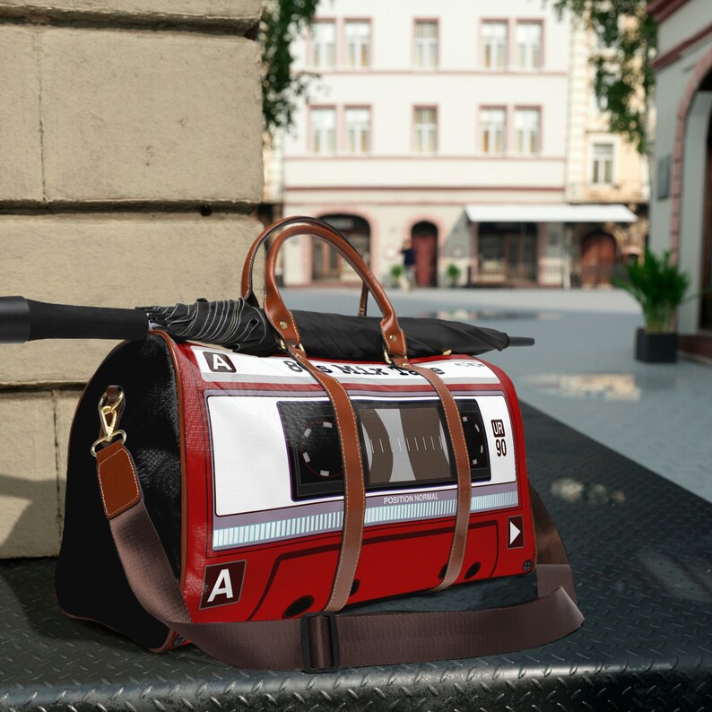 Red 80's Retro Metro Vintage Cassette Tape Deck Travel Bag,music ...