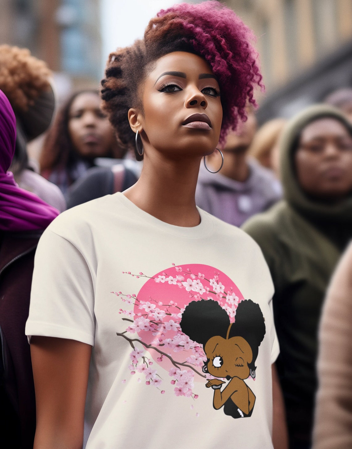 Spring Radiance: Betty Boop Among Cherry Blossoms T Shirt Gift for Her ...