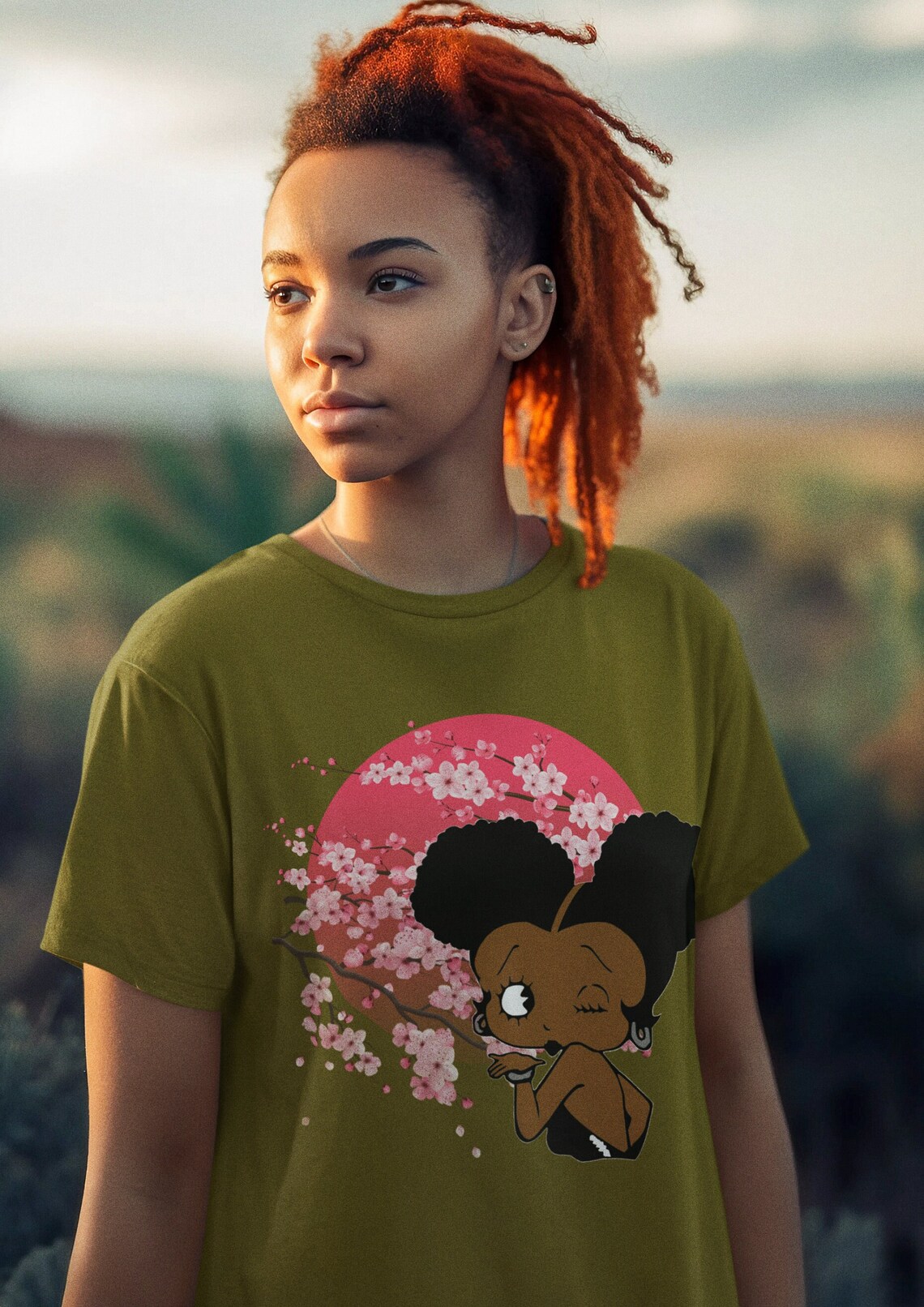 Spring Radiance: Betty Boop Among Cherry Blossoms T Shirt Gift for Her ...