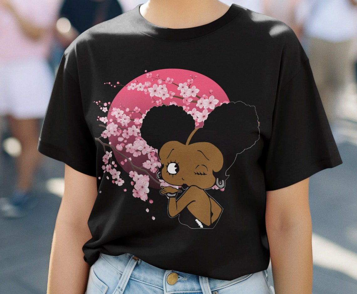 Spring Radiance: Betty Boop Among Cherry Blossoms T Shirt Gift for Her ...