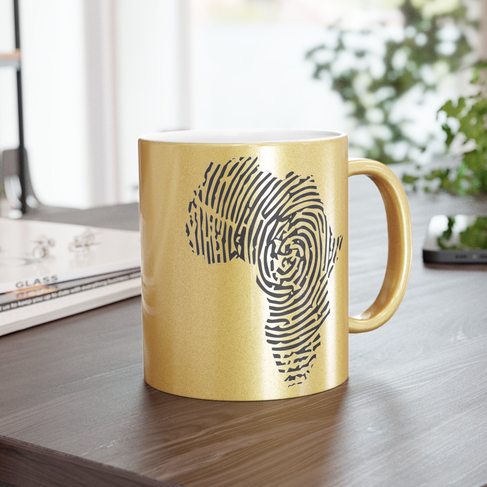 Africa Metallic Mug, Africa Gift, Africa Gold or Silver Mug, Love of ...
