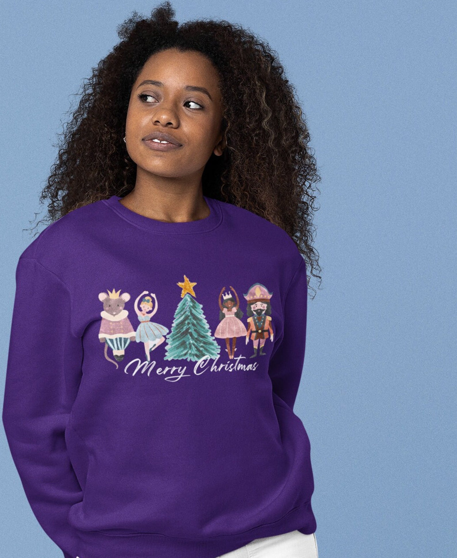 Nutcracker Sugar Plum Fairy and Cavalier Mistletoe T Sweatshirt ...