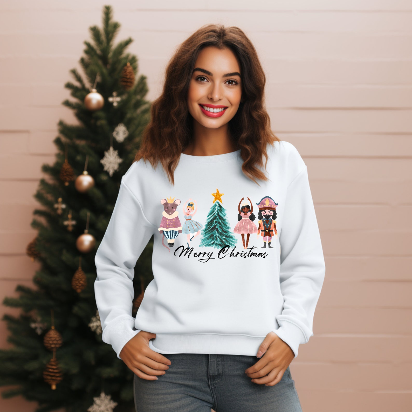 Nutcracker Sugar Plum Fairy and Cavalier Mistletoe T Sweatshirt ...