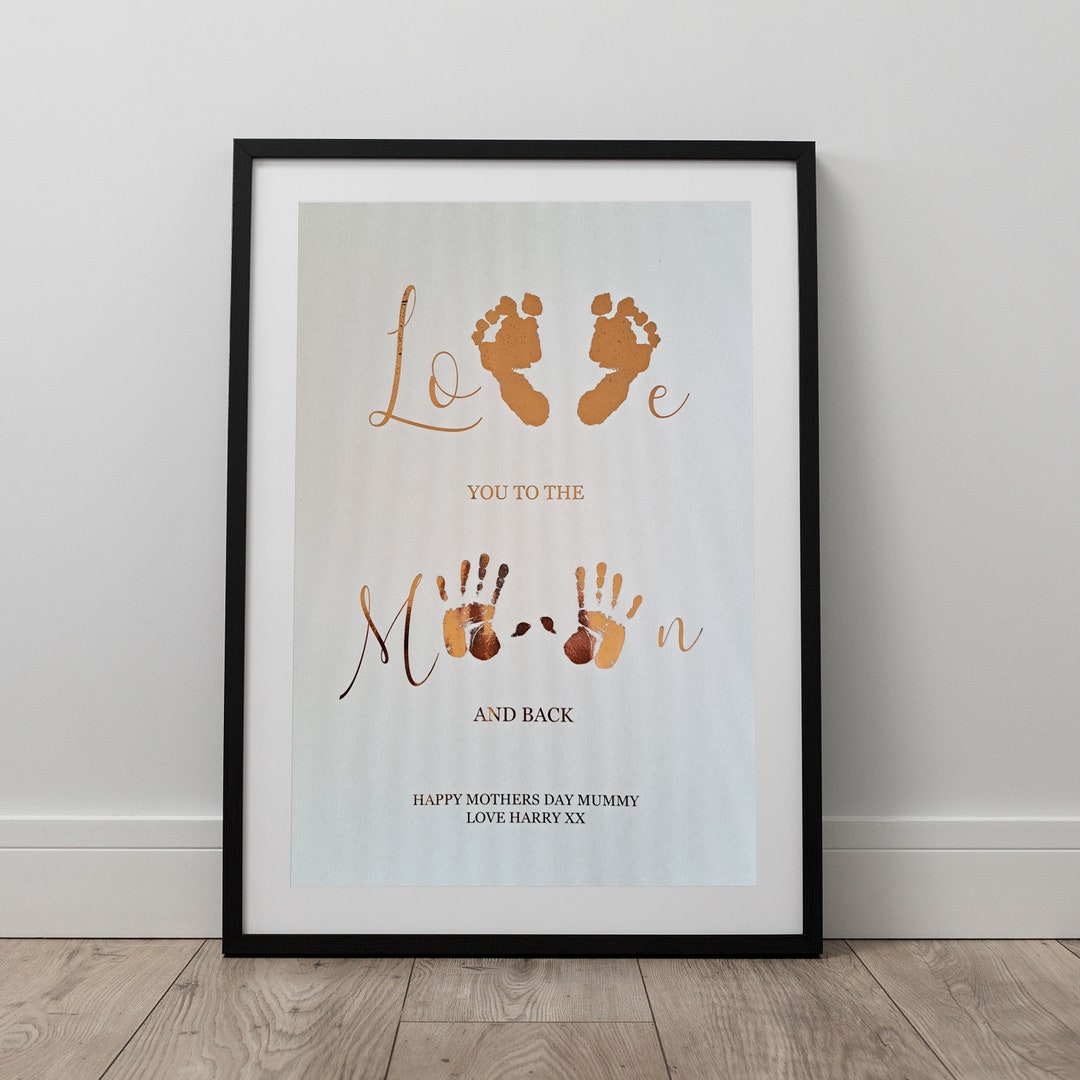 Love You to the Moon and Back - Hand and Foot Print - Personalised ...