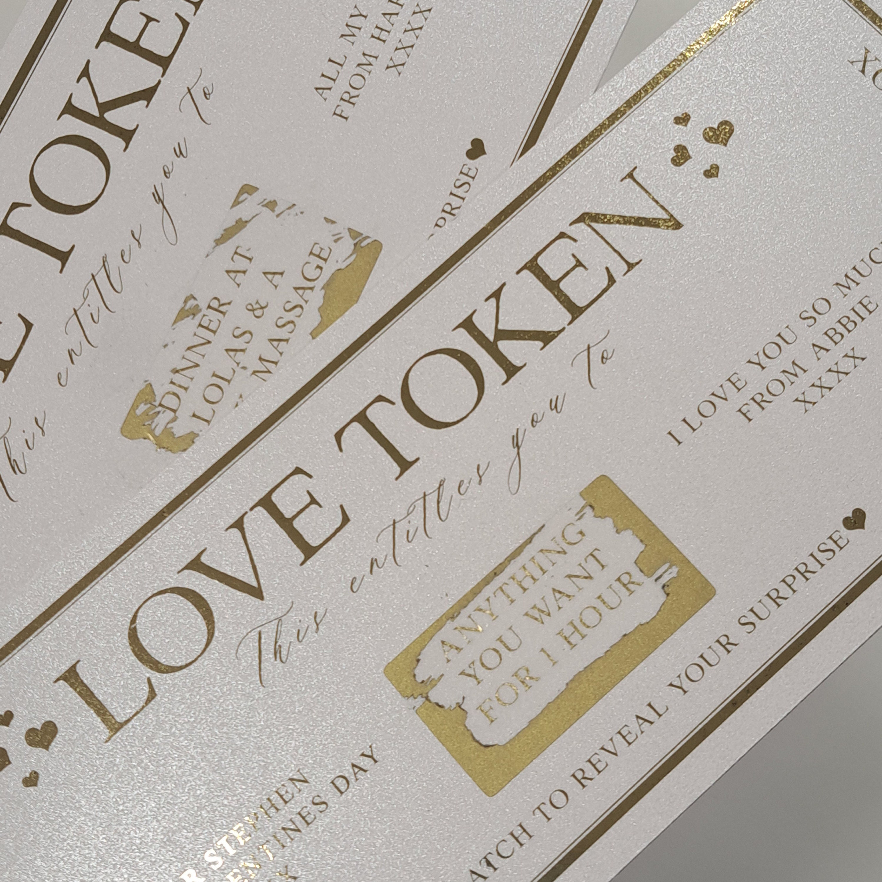 Love Token Scratch Card Surprise Reveal Scratch off Panel Valentine Wife Husband girlfriend ...