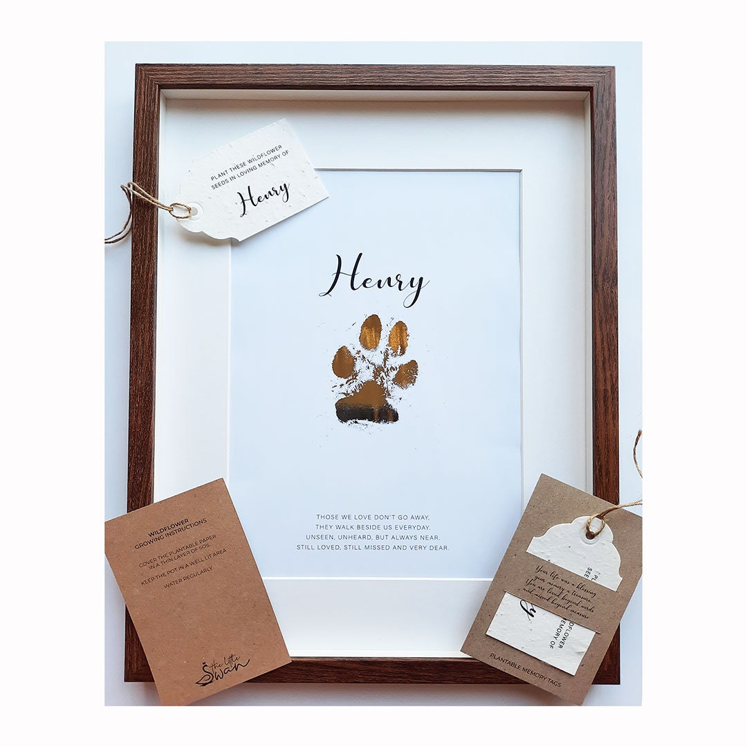 Pet Paw Print - Real Foil - Personalised - Your Pets Print - Gift ...