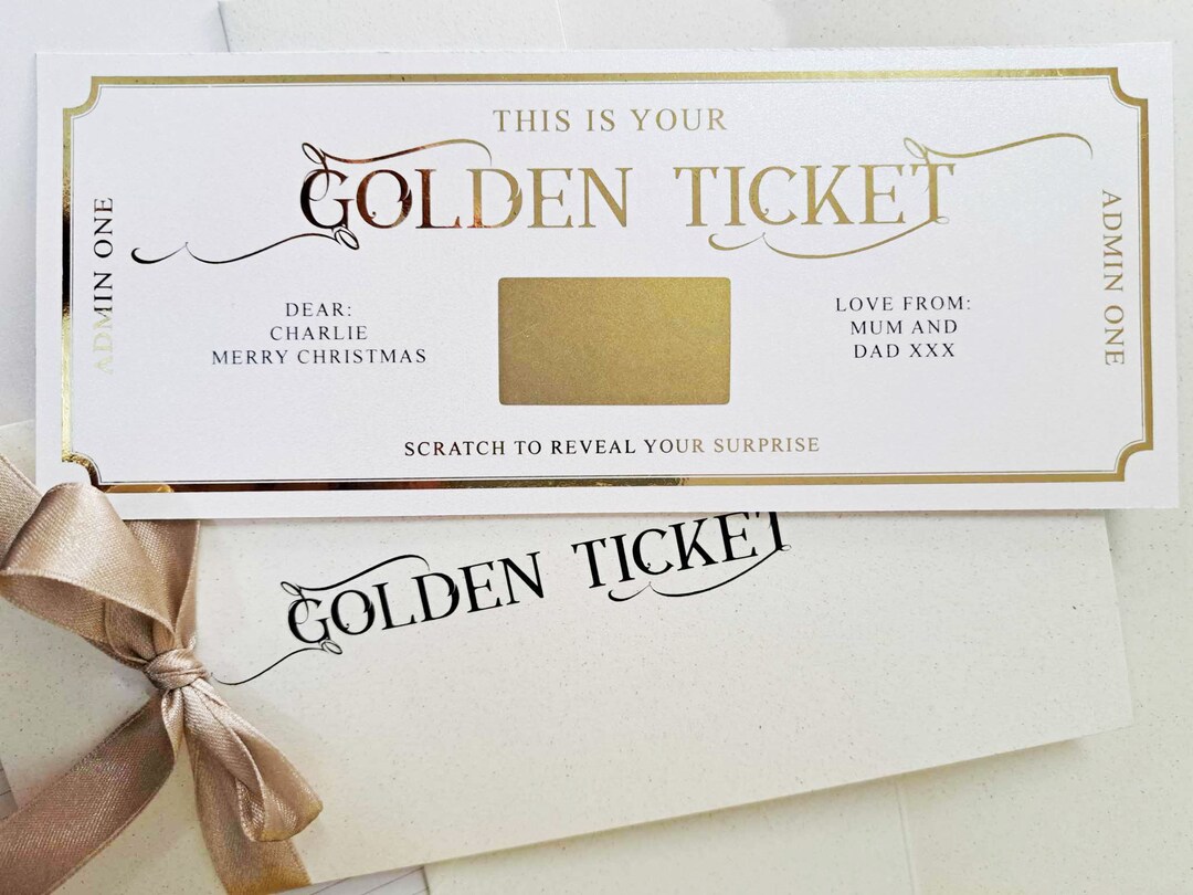 Golden Ticket - Scratch Card - Surprise Reveal - Scratch off Panel ...