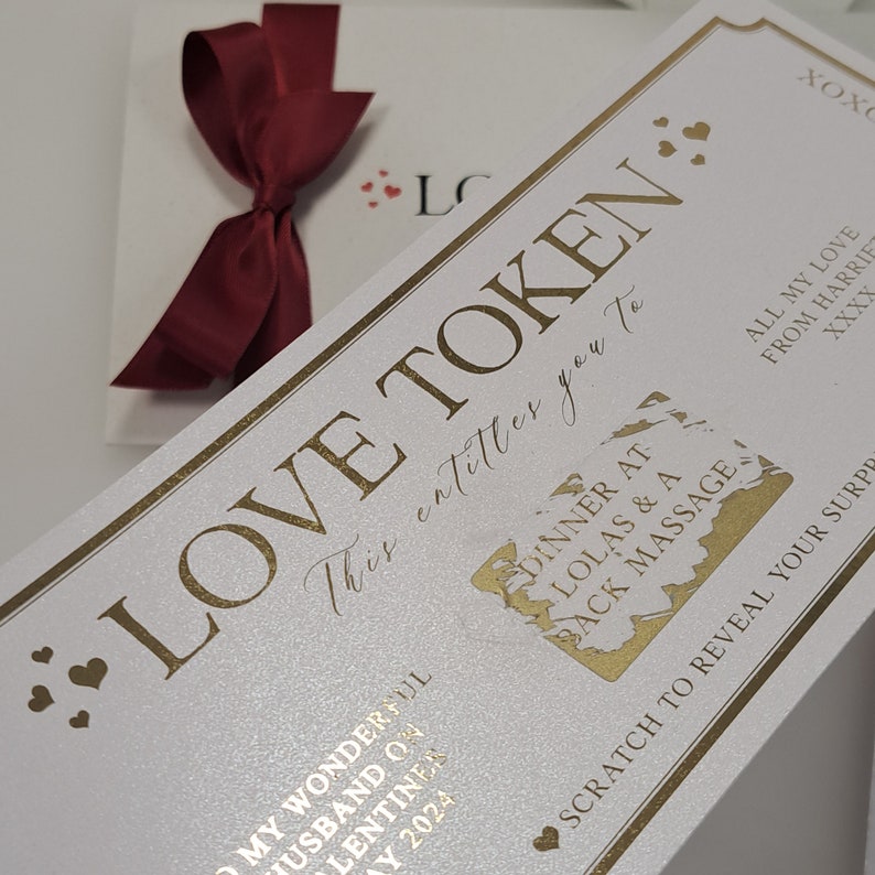 Love Token Scratch Card Surprise Reveal Scratch off Panel Valentine ...
