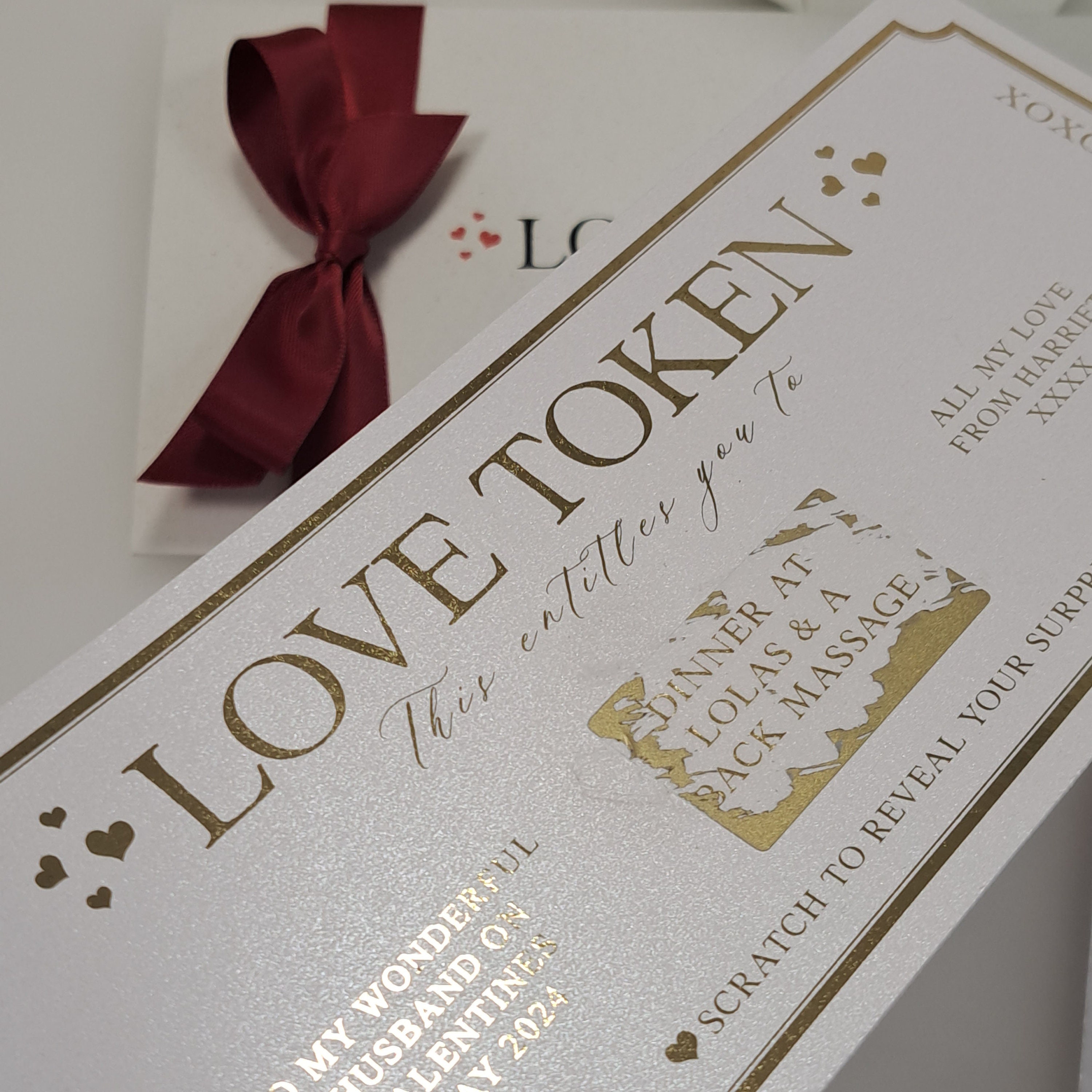 Love Token Scratch Card Surprise Reveal Scratch off Panel Valentine ...