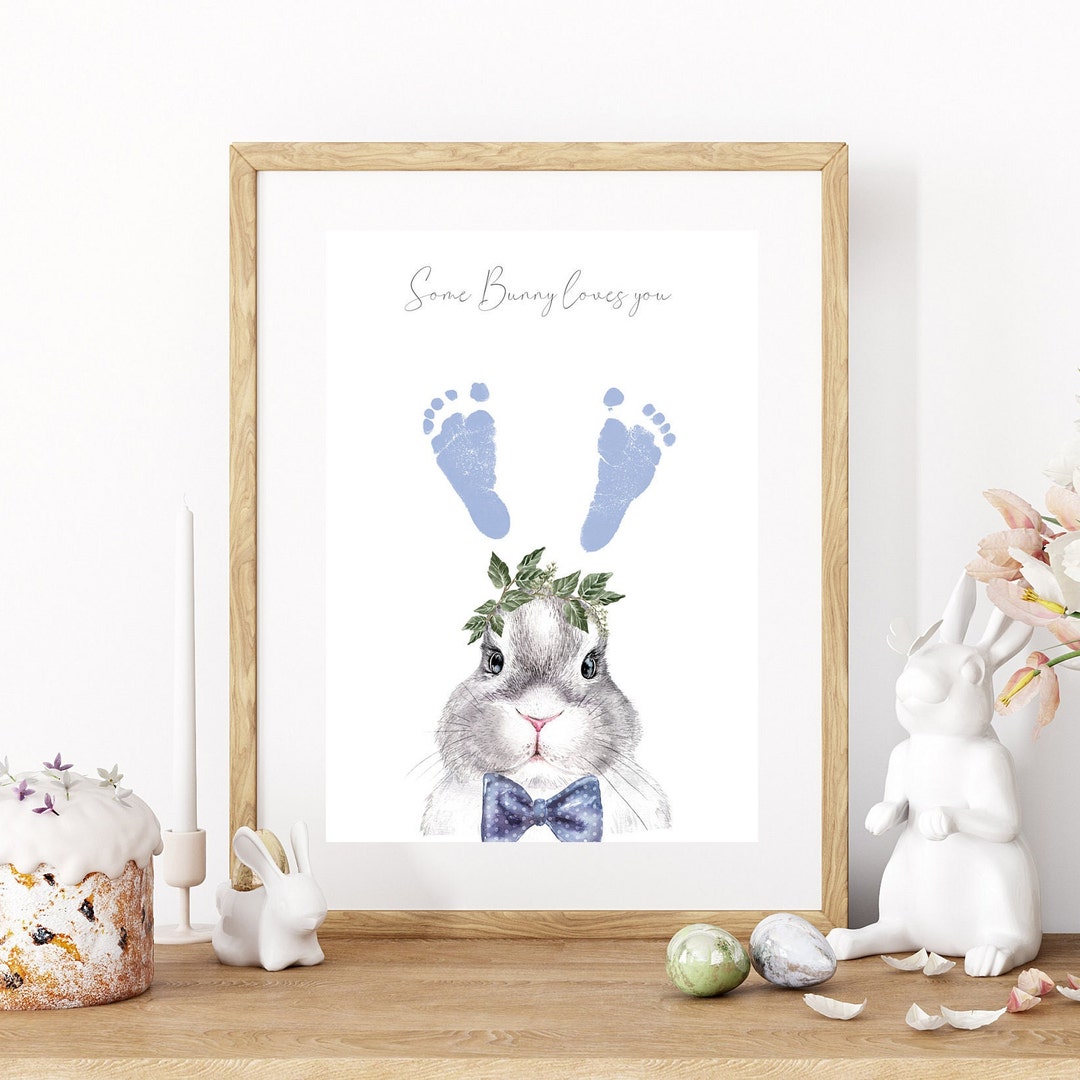 Easter Printable Footprint Bunny Ear Template Easter Bunny Easter Gift ...